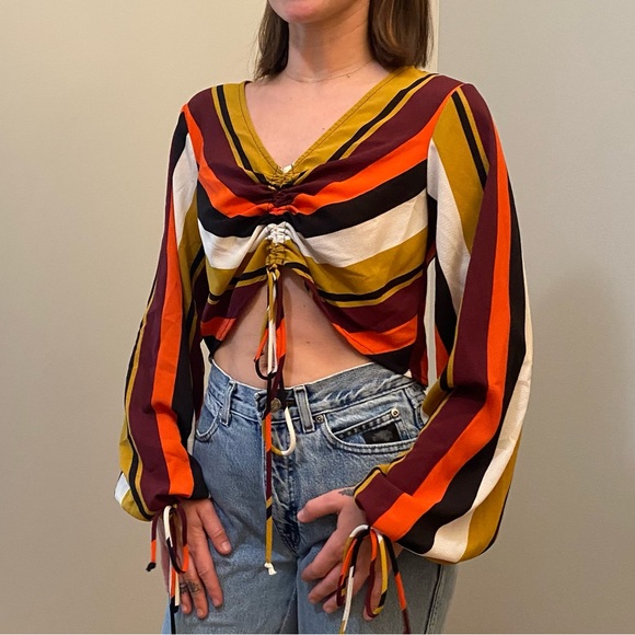 Polly & Esther | Tops | Flowy Cinched Front Crop Top | Poshmark